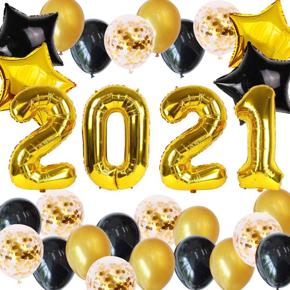 Happy Year Balloon Set 40inch Foil Number Ballons ... – Vicedeal