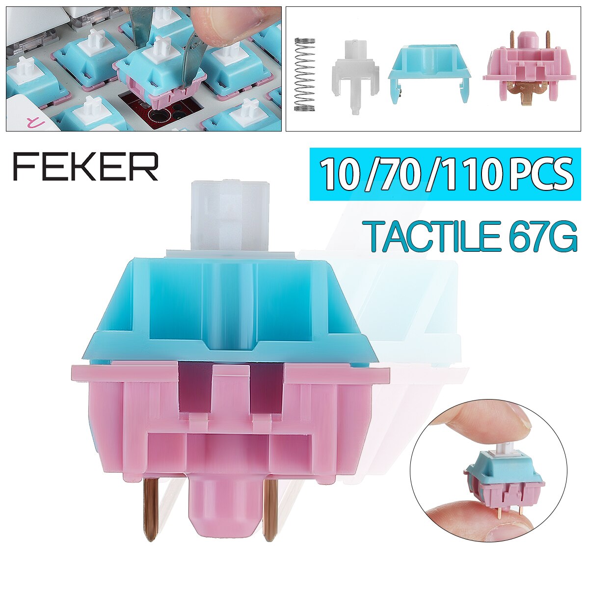 FEKER Switch 110 Keys Tactile Mechanical Switch Si... – Vicedeal