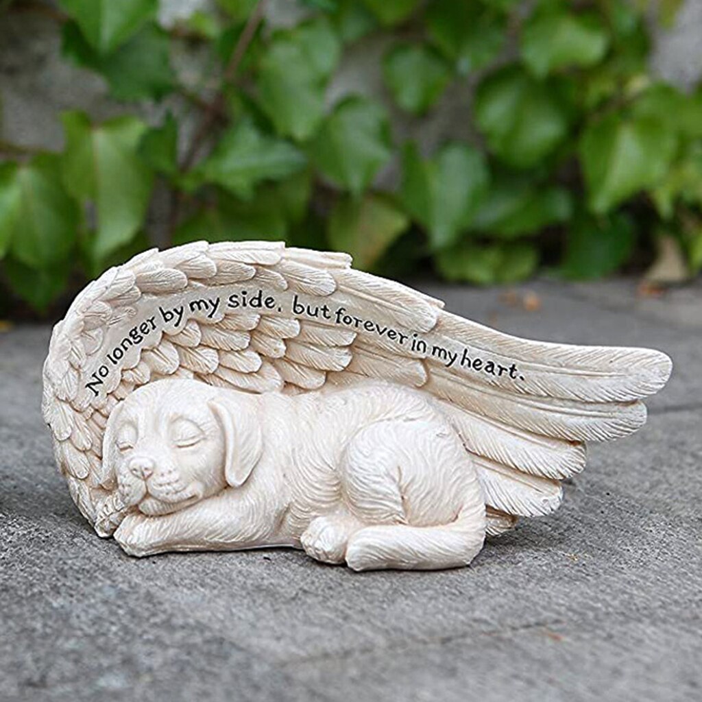 Angel Pet Statue, Cute Asleep Dog in Angel's W... – Vicedeal