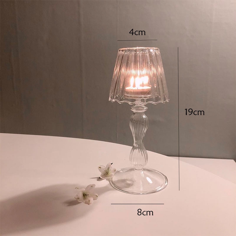Transparent Glass Candle Holder Candlestick Aromat... – Grandado