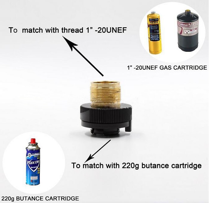 Adapter CGA600(1 "-20UNF) om 220G Butance Cartridg... – Grandado