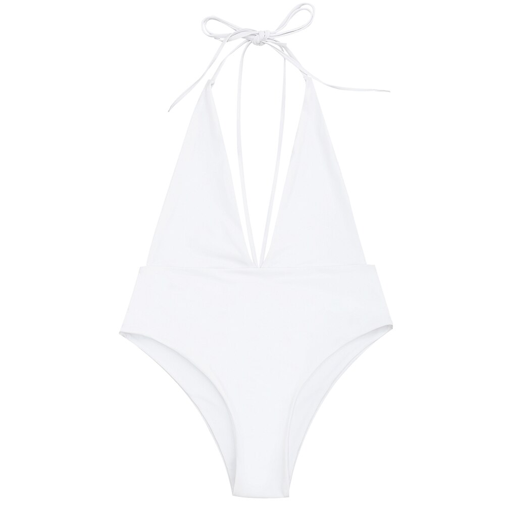 ZAFUL One Piece Swimsuit Open Back Plunging Neck S... – Vicedeal