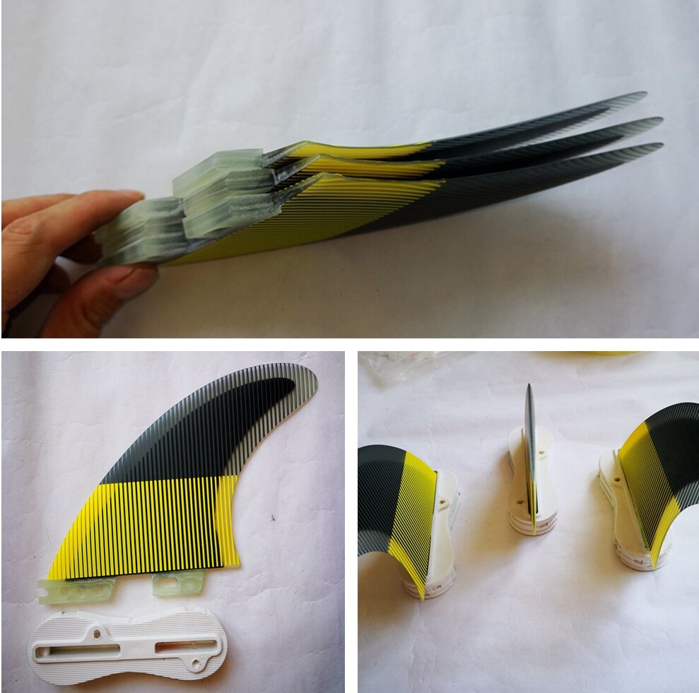 G7 G5 FCS II 2 Surfing Fins Tri Set Line yellow bl... – Vicedeal