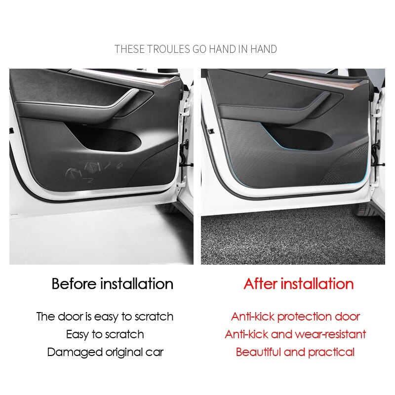 4PCS Door Anti Kick Mat,for Tesla Model Y Door Dus... – Grandado