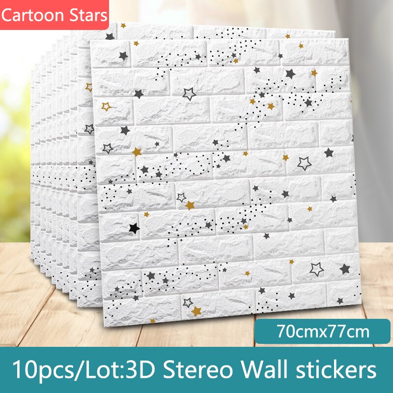 10pc Peel and Stick 3D Wall Stickers Cartoon Stars... – Vicedeal