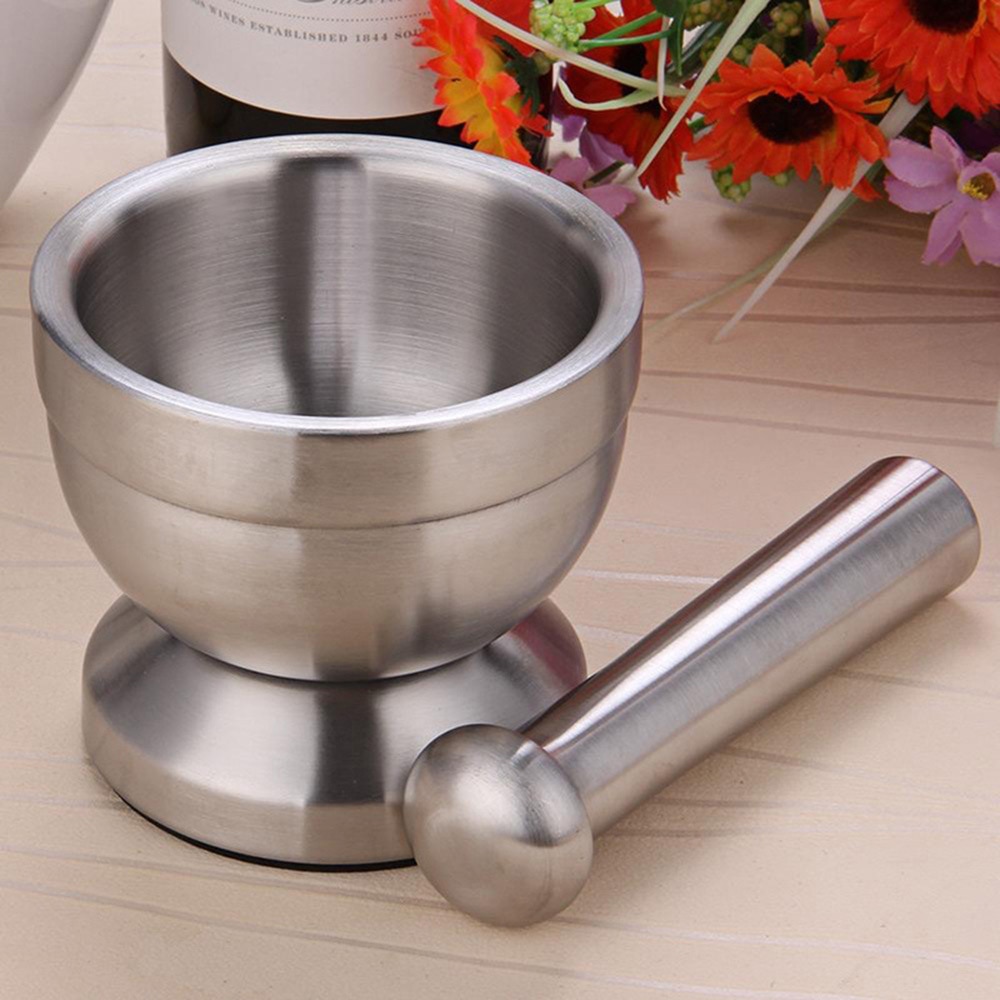 Stainless Steel Mortar Pestle Garlic Pounder Spice... – Vicedeal