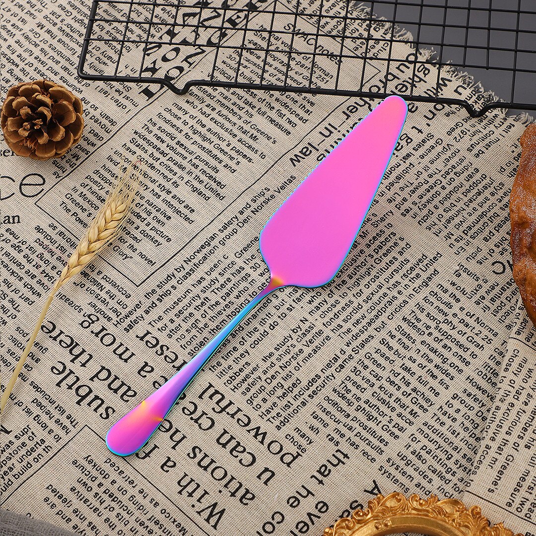 Rainbow Stainless Steel Serrated Edge Cake Server ... – Grandado