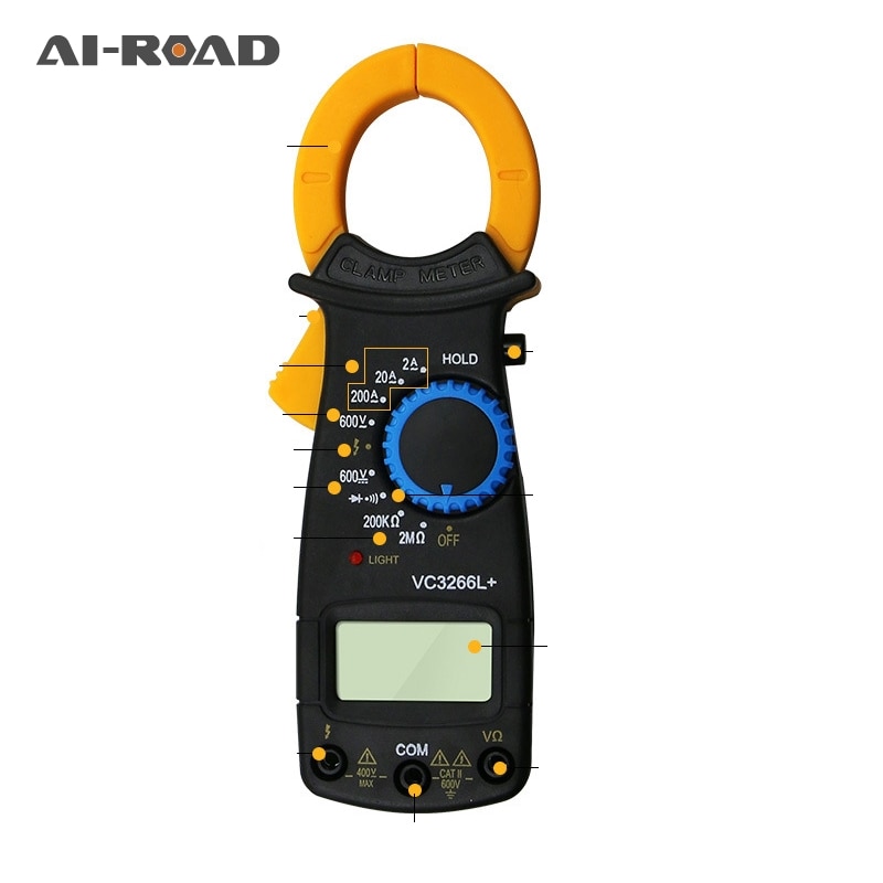 Portable LCD Digital Clamp Meters Multimeter With ... – Vicedeal