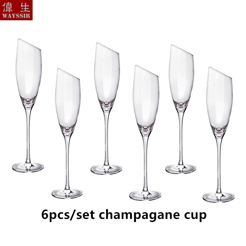 6pcs Inclined Champagne Crystal Glass Cup Wedding ... – Vicedeal