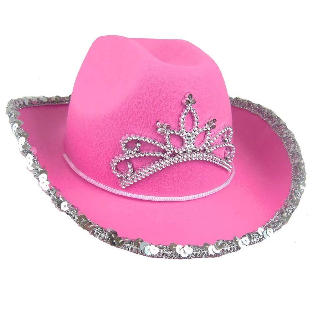 Vrouwen Zon Schild Roze Cowboy Hoed Met Shiny Sequ... – Grandado