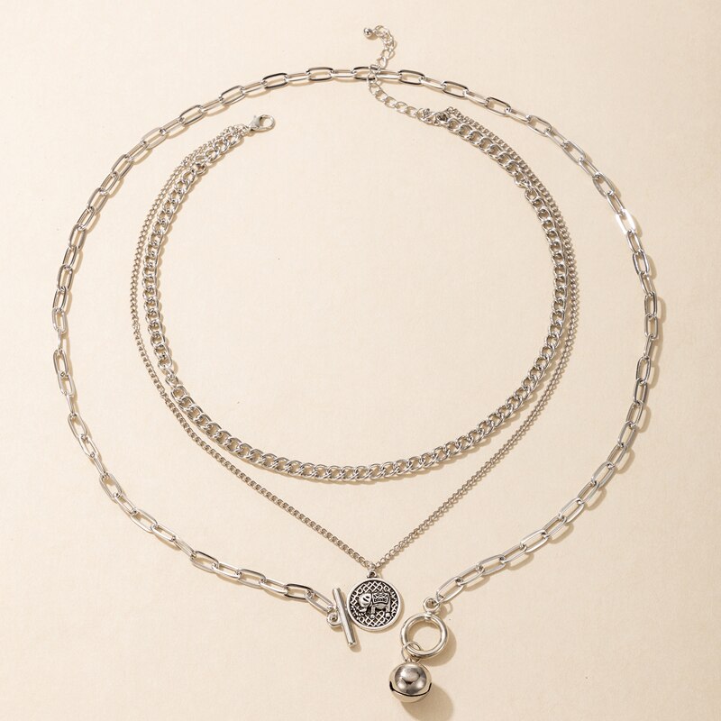 Tocona Vintage Silber Elefanten Geometrie Anhänger... – Grandado