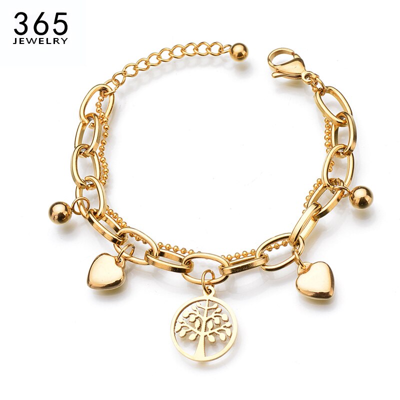 Trendy Heart Pendant stainless steel bracelet for ... – Vicedeal