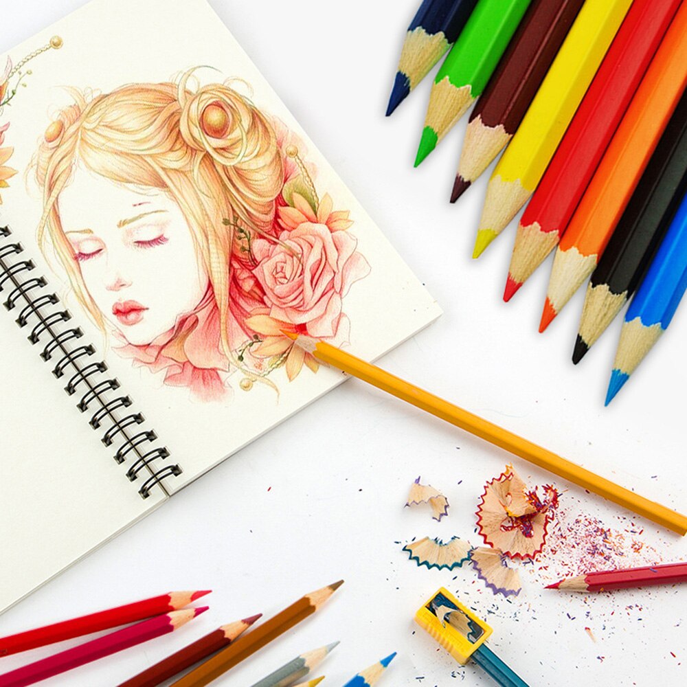 12 Colors Colored Pencils Set Drawing Soft Core Fo... – Grandado