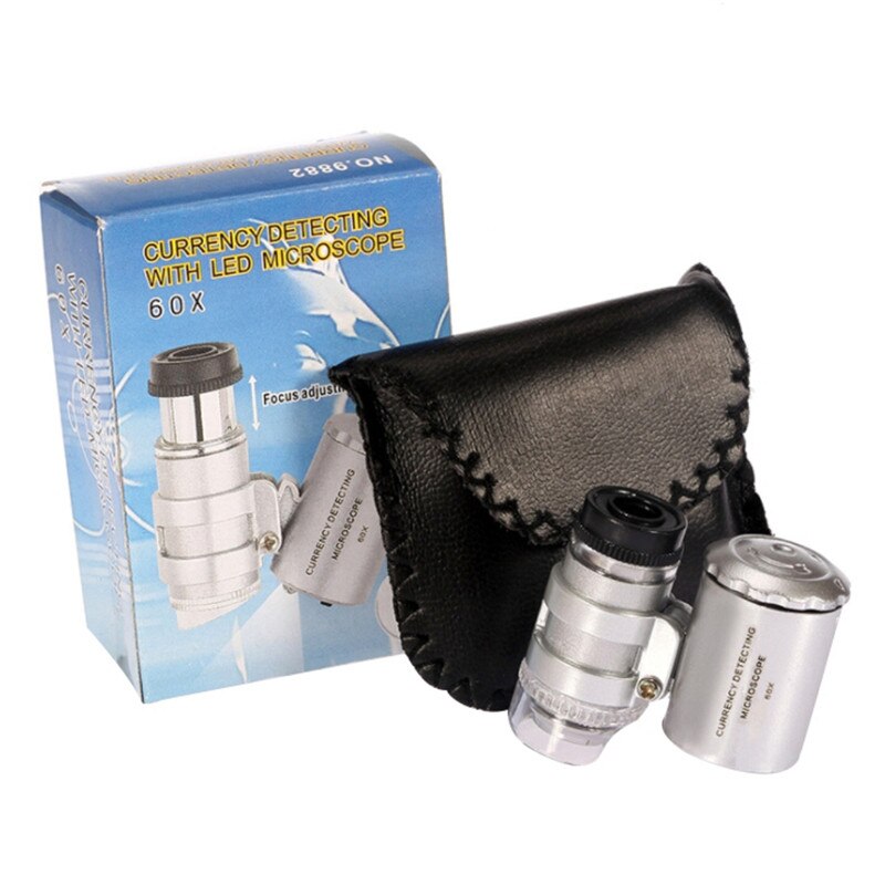 Lupa portátil 60X 2LED Mini Microscopio de bolsill... – Grandado