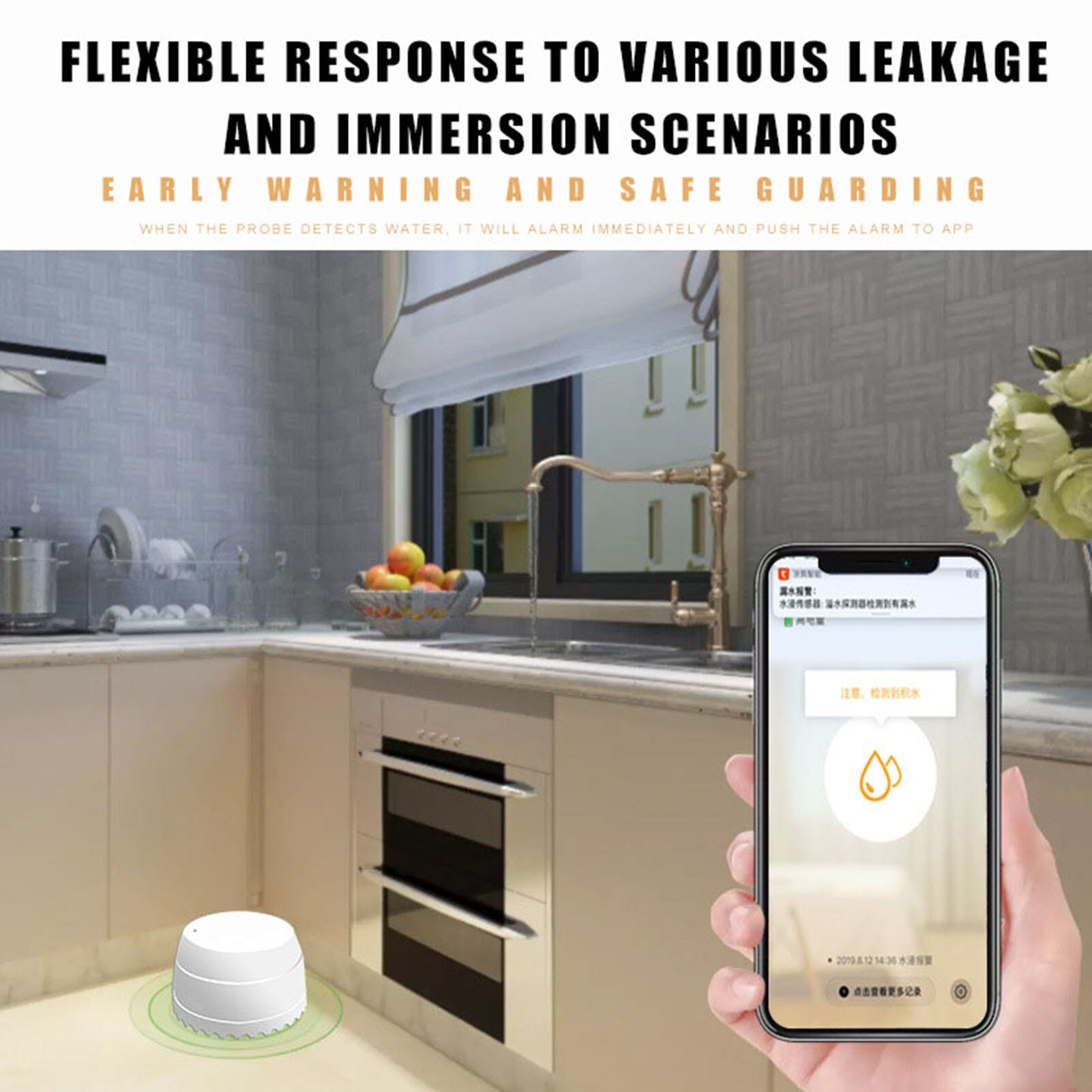 Wireless Smart Water Leakage Sensor Detector Home ... – Grandado