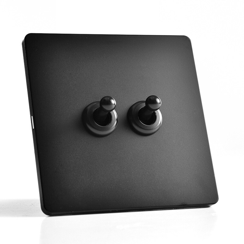 Matte Black Stainless Steel Panel Toggle Switch 86... – Grandado