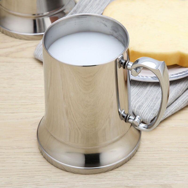 Tankard Stein Stainless Steel Beer Mugs Silver Gob... – Grandado