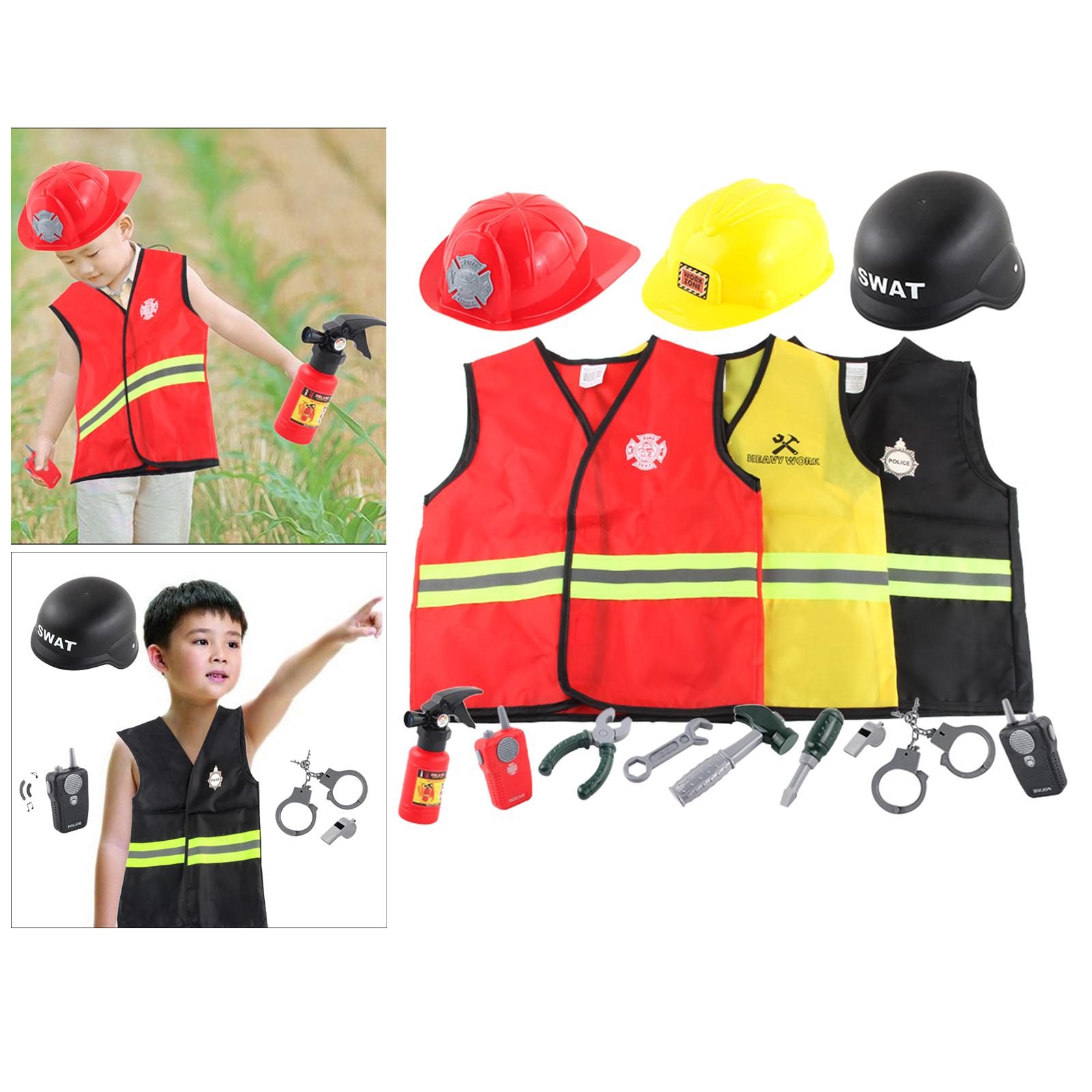 Fireman Costume Construction Worker Costume Police... – Grandado