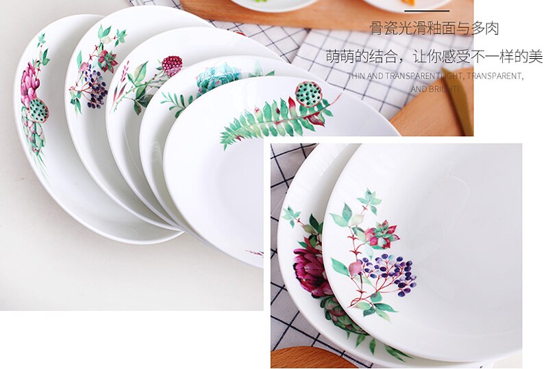 7inch, bone china dinner plates, succulent , ceram... – Vicedeal