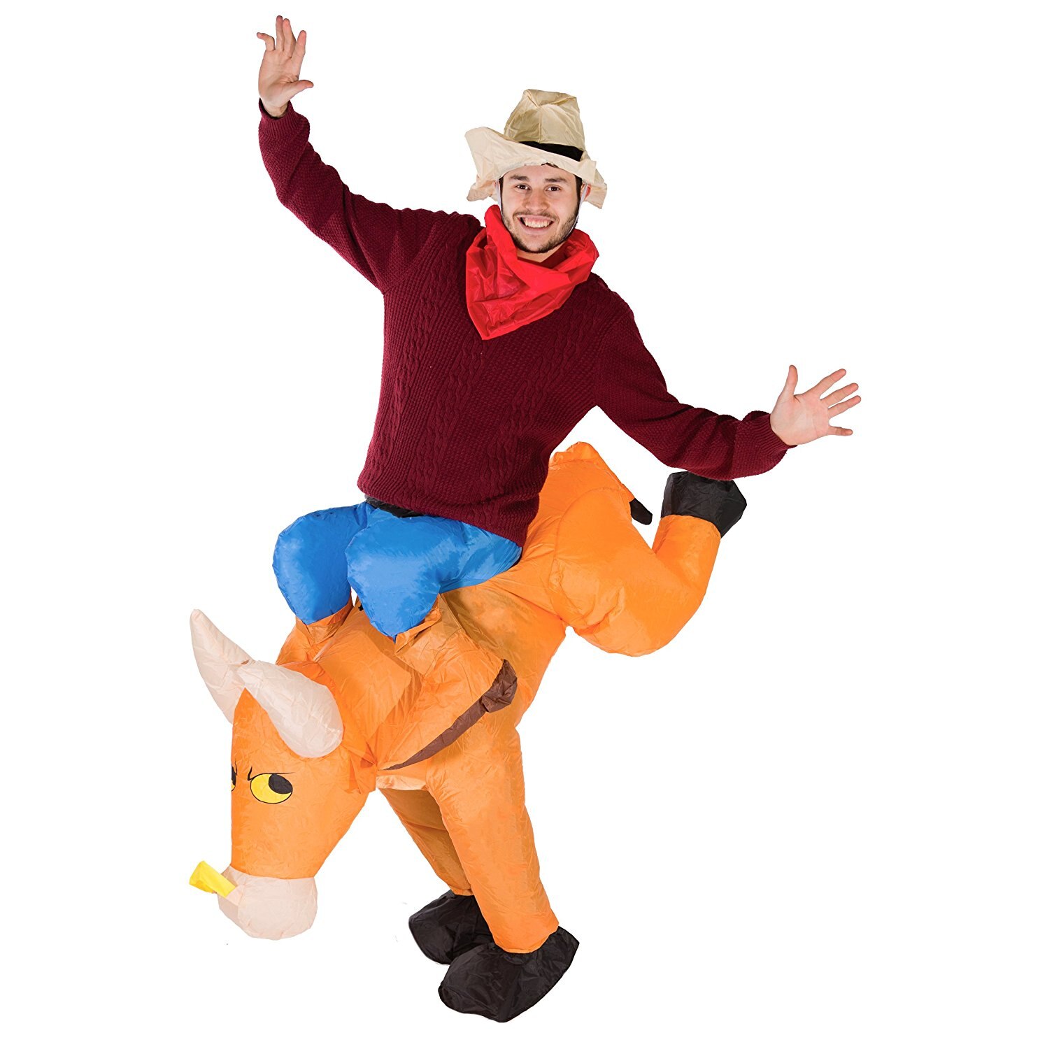 Inflatable Cow Costume Ride on Bull Cowboy Cosplay... – Grandado
