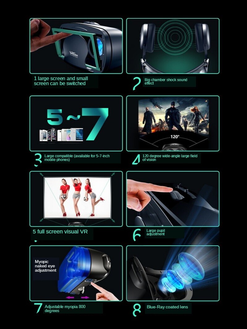 VR glasses all-in-one smart helmet panoramic video... – Grandado