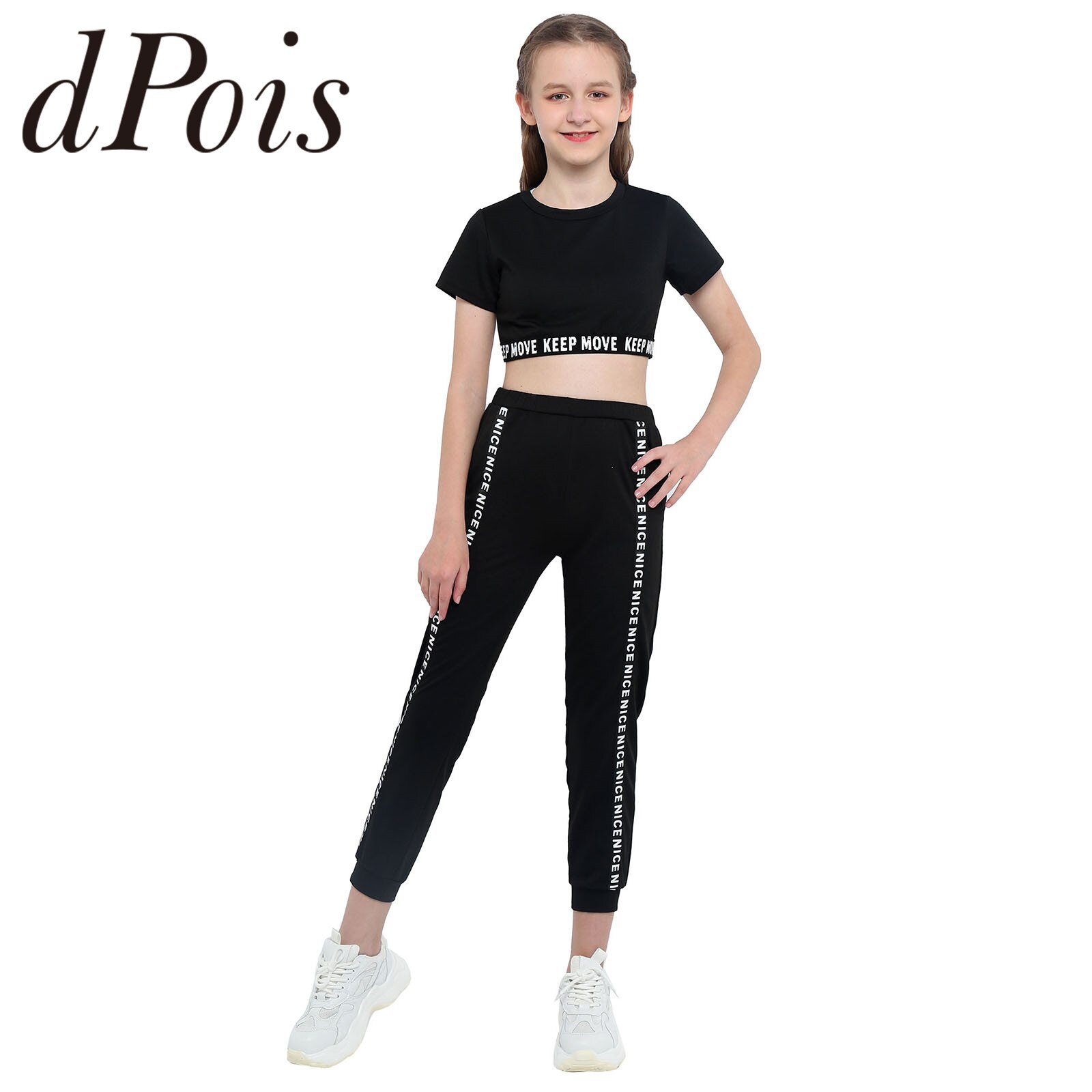 Kids Tracksuit Girls Sports Sets Sportwear Letter ... – Grandado