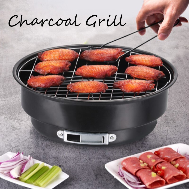 Round Charcoal Barbecue Grill Stainless Steel Non-... – Grandado