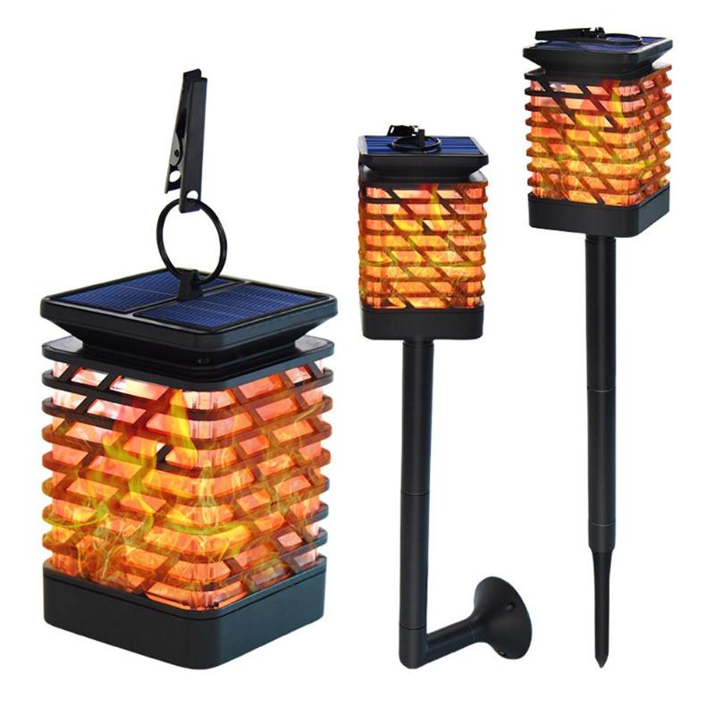 Solar Energy Flame Torch Lamp 12 LED Light Control... – Grandado