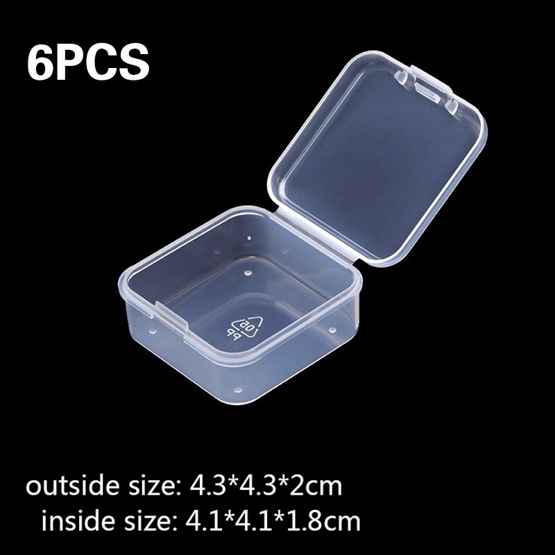 6 PCS Mini Storage Box Transparent Square Plastic ... – Vicedeal