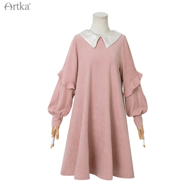 ARTKA Autumn Winter Women Dress Ruffle Lantern Sle... – Vicedeal