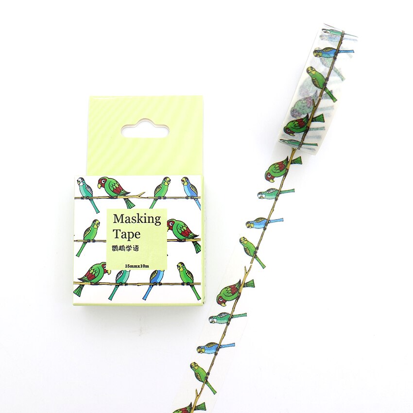 15mm*10m Box Package Talking Parrot Washi Tape Mas... – Vicedeal