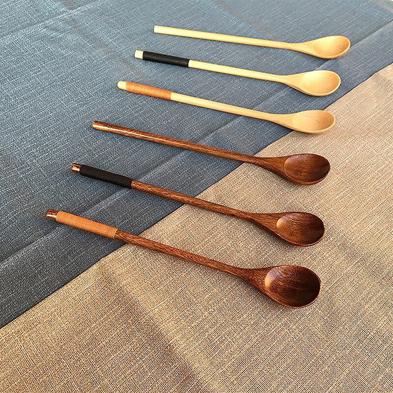 5 stk træsuppe skeer til omrøring af træ teskefuld... – Grandado