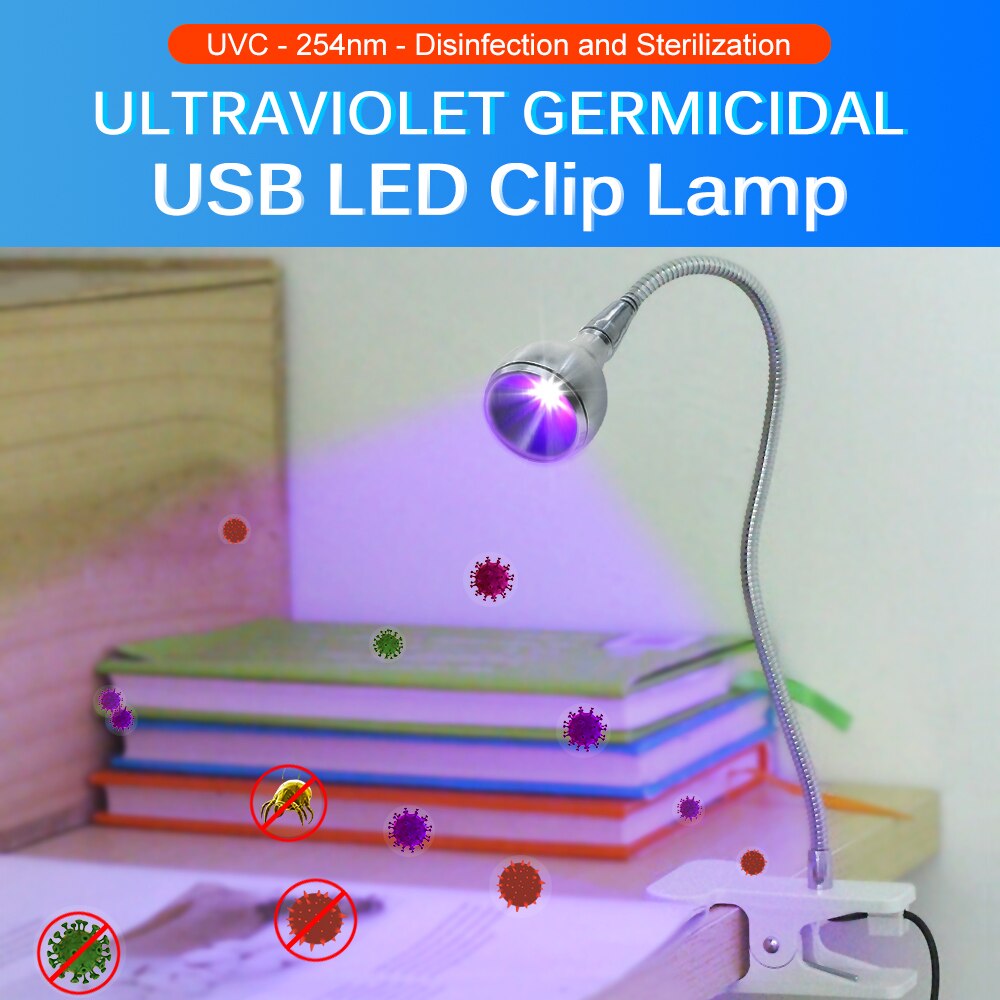 USB 5V UVC Germicidal Lamp Adjustable Disinfection... – Grandado