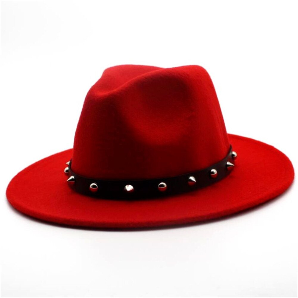 Women Men Fedora Hat With Punk Rivet Outdoor Trave... – Vicedeal