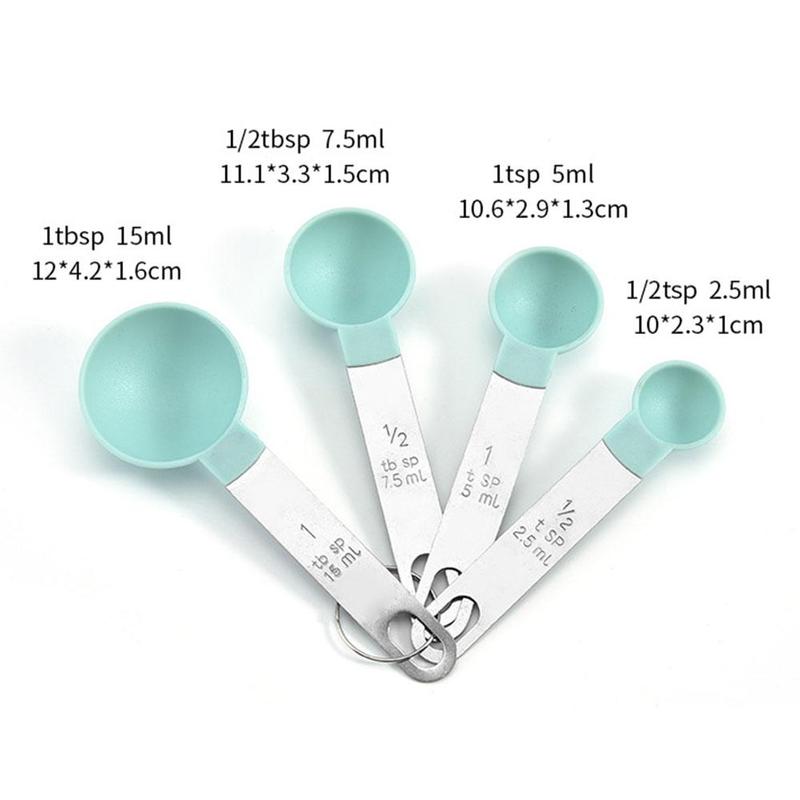 4-piece Plastic Measuring Spoon Stainless Steel Me... – Vicedeal