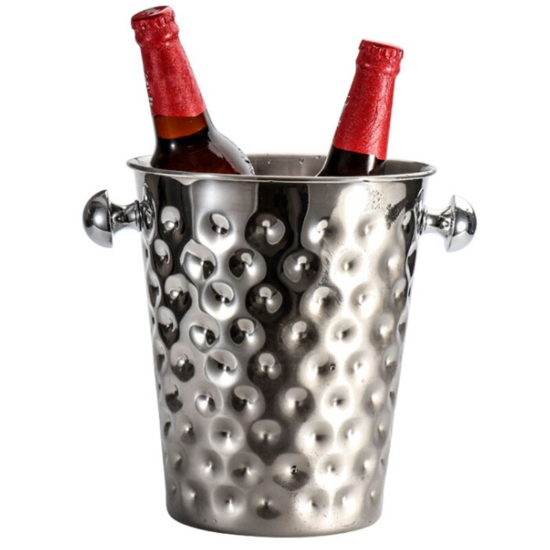 5L Hammer Point Ice Bucket Stainless Steel Champag... – Grandado