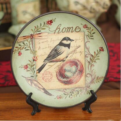 European retro ceramic decorative plate decoration... – Grandado