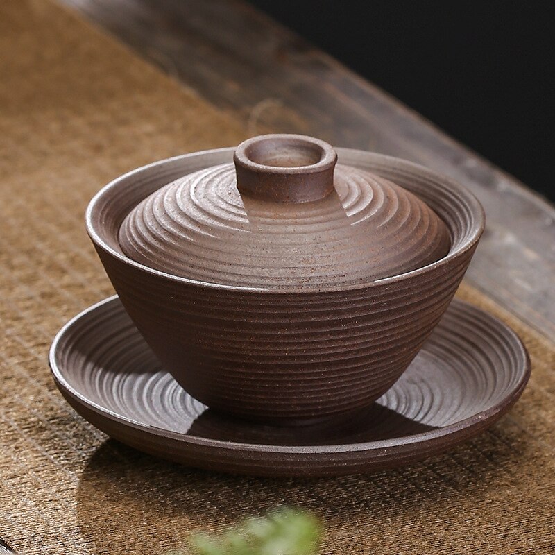 Stoneware cover bowl, large hand-held pot, handmad... – Vicedeal