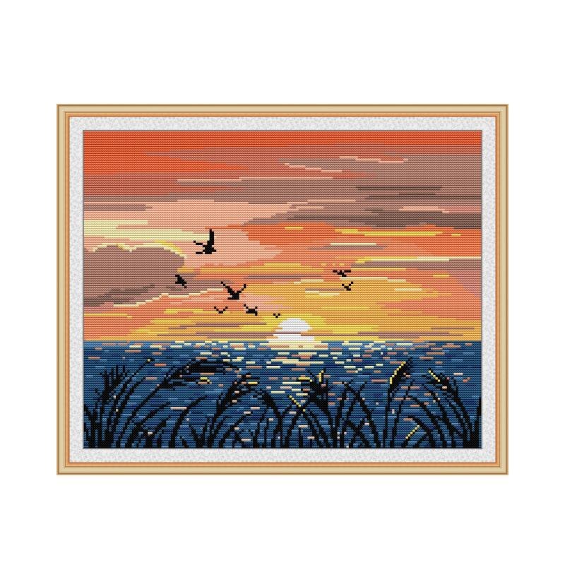Sunset 2 cross stitch kit aida 14ct 11ct count pri... – Vicedeal