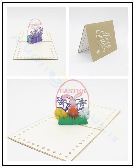 3D Easter postcard Easter egg rabbit pop up card G... – Grandado