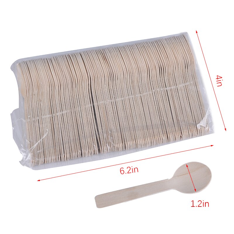 50/100 pçs descartável colher de madeira mini colh... – Grandado