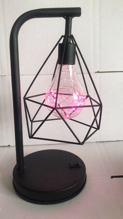 LED Table Lamps Retro Black Geometric Wire Industr... – Grandado
