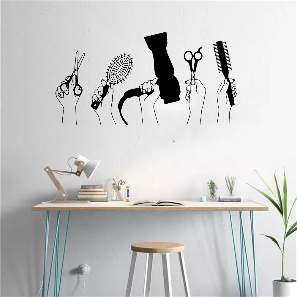 Leuke Kapsalon Vinyl Muursticker Art House Decorat... – Vicedeal