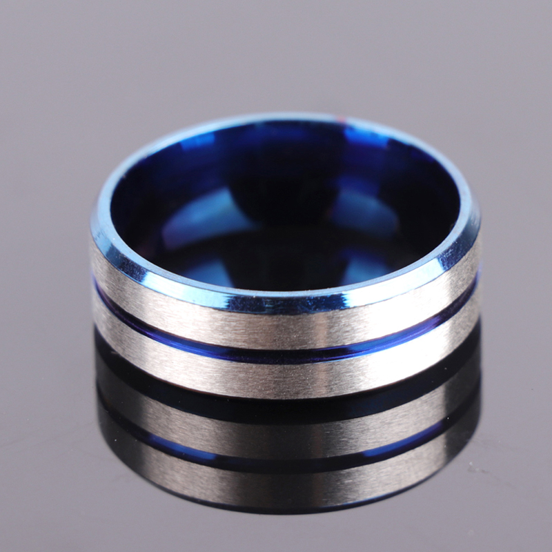 Anillo de acero de titanio azul de anillo clásico ... – Grandado