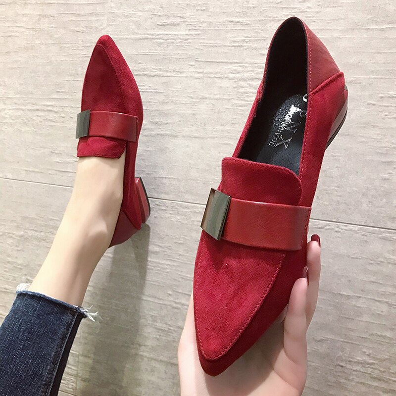 Metal Decoration Leatheer Band Flats Womenn Pointe... – Grandado