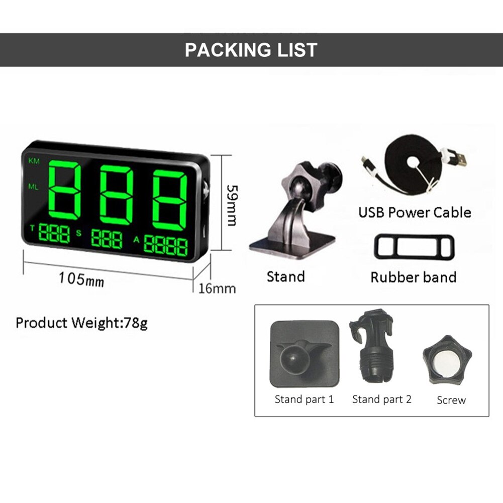 Speedometer Speed Odometer Mileage HUD Display Dig... – Grandado