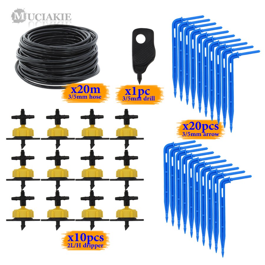 Muciakie 20m 3/5mm 1/8 '' slange mikro drypp pil d... – Grandado