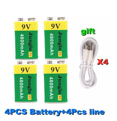 High Capacity USB Battery 9V 4800mAh Li-ion Rechar... – Vicedeal