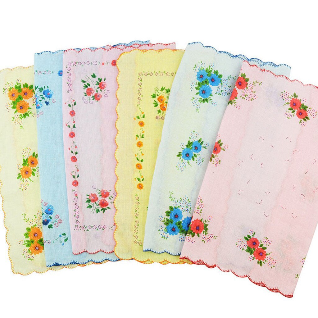 12PC Lady Square Pocket Handkerchief Women Flower ... – Grandado