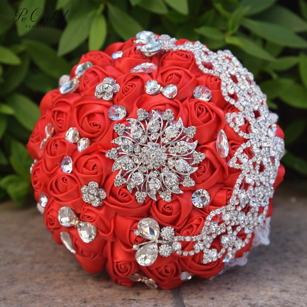 PEORCHID Royal Blue White Bridal Brooch Bouquet Ar... – Vicedeal